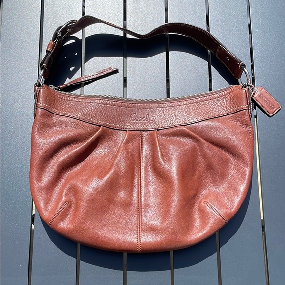 Coach | Bags | Coach Brown Leather Shoulder Bag With Wallet And Check ...